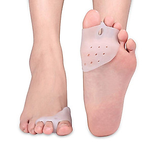 Bunion Corrector Gel Toe Straightener, Toe Separator Silicone Toe Spacer Hallux Valgus Pain Relief with Forefoot Pads Cushion Protector for Yoga Ballet Dancers and Athletes (Forefoot)