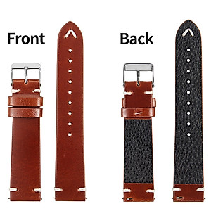 WOUKUP Vintage Leather Watch Band Quick Release Replacement Genuine Watch Strap 18mm 19mm 20mm 22mm for Men and Women