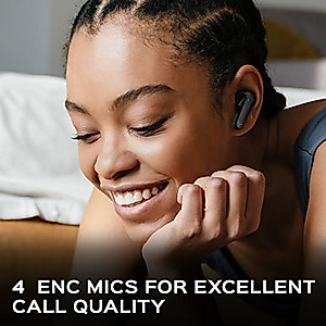 TREBLAB X1 - True Wireless Earbuds, IPX4 Waterproof Bluetooth Earbuds with Touch Control, Voice Assistant, Transparency Mode,Gaming Mode, Up to 24 Hour Playtime, Includes Charging Case, Black(Renewed)