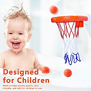 OBTANIM Bathtub Fun Basketball Hoop Balls Set Bathroom Shooting Game Toy for Toddler Kids Children Baby Bath Tub