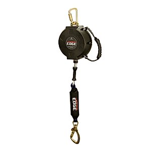 FallTech 727630LE Contractor LE - Leading Edge SRD, 7/32" Galv. St. Cable, 1 Conn/1 Load-indicating Swiv Carabiner, 30', Medium, Black