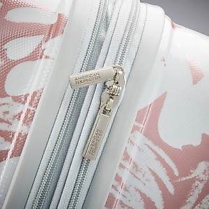 American Tourister Moonlight Hardside Expandable Luggage with Spinner Wheels, Ascending Gardens Rose Gold, Carry-On 21-Inch