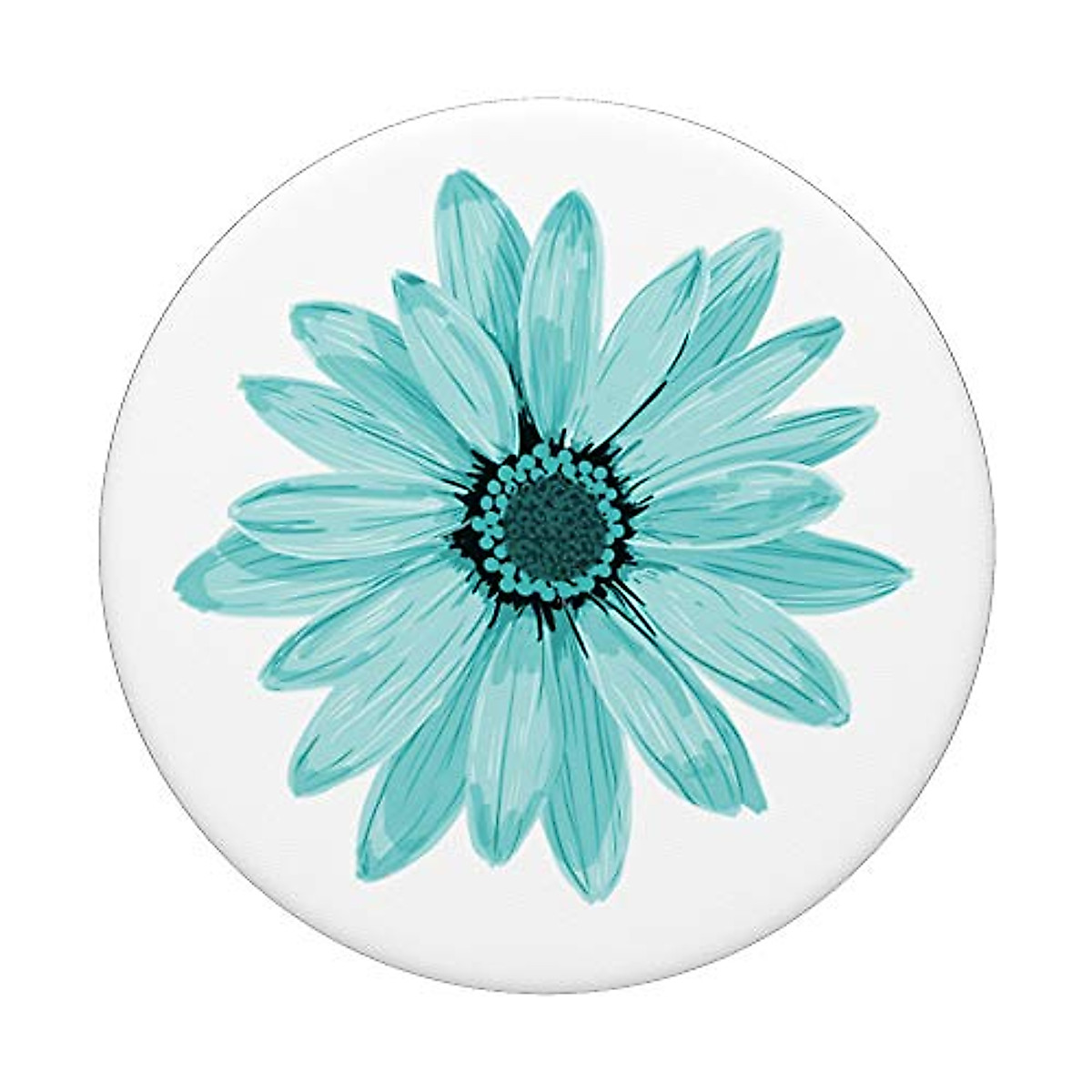 Floral Cell Phone Holder Pop Up Phone Grip White Teal Flower PopSockets Swappable PopGrip