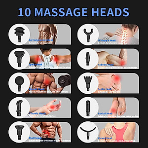 APHERMA Massage Gun, Muscle Massage Gun for Athletes Handheld Deep Tissue Massager Tool 30 Speed Levels 10 Heads