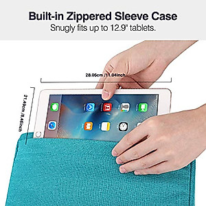 MoKo Tablet Pillow Holder, Pillow for iPad Multi-Angle Soft Tablet Stand Up to 12.9" for Xmas Gift, eReader, Fit with iPad 9, iPad Mini 6,iPad 10th, iPad Pro 11/12.9 2022,Galaxy Tab S9/S9+,Sea Blue