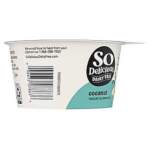 So Delicious Dairy Free Coconut Milk Yogurt Alternative, 0g Added Sugar Vanilla, Vegan, Gluten Free, Non-GMO, Creamy Plant Based Vanilla Yogurt Alternative, 5.3 Oz Container