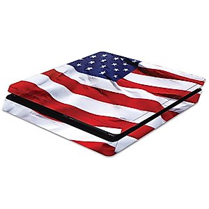 MightySkins Skin Compatible with Sony PS4 Slim Console - American Flag | Protective, Durable, and Unique Vinyl Decal wrap Cover | Easy to Apply, Remove, and Change Styles | Made in The USA