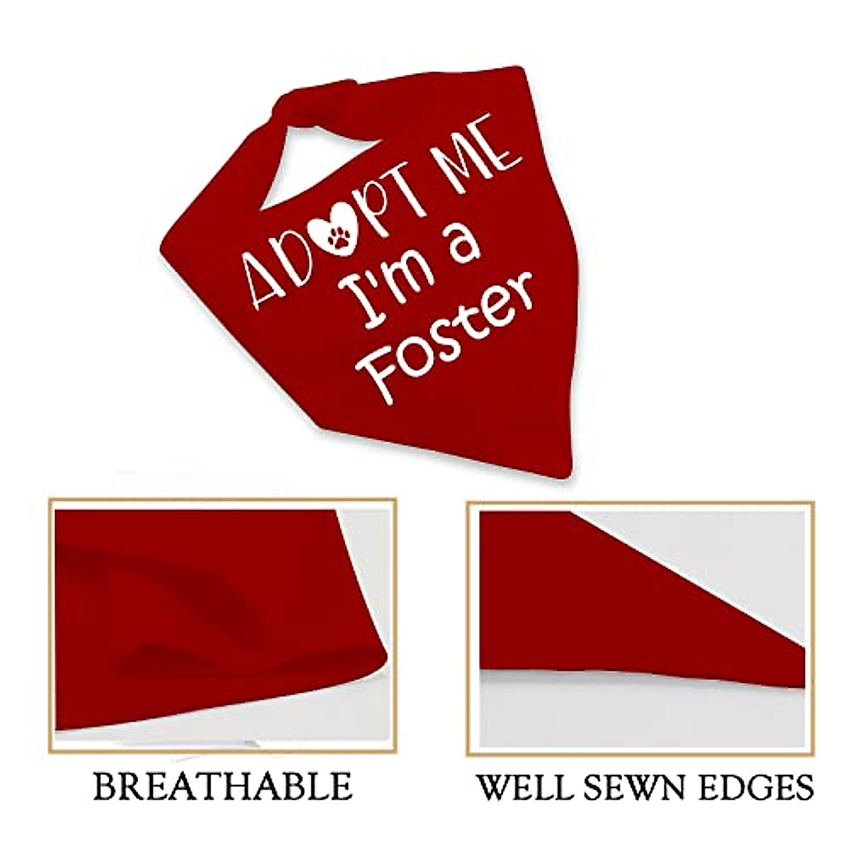 JXGZSO 1 Piece Adopt Me I'm a Foster Dog Bandana Adopted Dog Bandana Baby Dog Announcement Dog Bandana (I'm a Foster D)