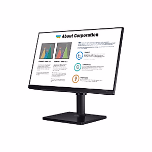 SAMSUNG FT45 Series 27-Inch FHD 1080p Computer Monitor, 75Hz, IPS Panel, HDMI, USB Hub, Height Adjustable Stand, 3 Yr WRNTY (LF27T450FQNXGO),Black