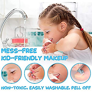 Kids Makeup Kit for Girls, Washable Makeup Kit For Little Girls Princess Real Cosmetic Beauty Set, Gifts for Toddles Girl Pretend Play, Frozen Makeup Set for Girls Toys for 3 4 5 6 7 8 Years Old Girls