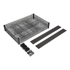 Alera SW504824BL Industrial Heavy-Duty Wire Shelving Starter Kit, 4-Shelf, 48w X 24d X 72h, Black