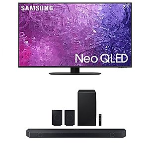 SAMSUNG QN75QN90CAFXZA 75" Neo QLED Smart TV with 4K Upscaling with a HW-Q990C 11.1.4ch Soundbar with Rear Speakers and Dolby Atmos (2023)