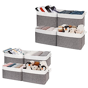 GRANNY SAYS Bundle of 4-Pack Storage Baskets with Metal Frame & 4-Pack Extra Large Storage Bins