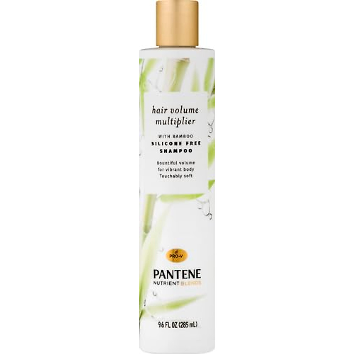 Pantene Nutrient Blends Bamboo Hair Volume Multiplier Silicone Free Shampoo For Fine, Thin Hair, 9.6 Fl oz, 2.583 Fl oz