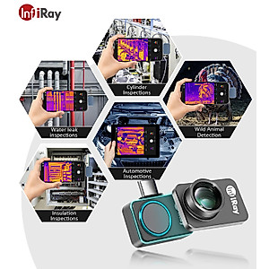 (Android Only) InfiRay Xinfrared P2 Pro Thermal Camera with Magnetic Macro Lens for Android Type-C Smartphones, 9g Fully Metal Body, 25Hz 256X192 Resolution, Support Android 9.0 and Above, (T2 Pro)