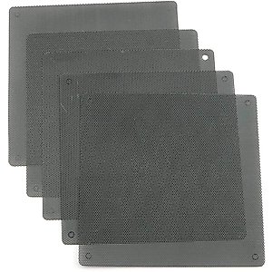 RuiLing 5-Pack PVC Computer Fan Dust Filter Net Dustproof Cover Guard Black PC Cooler Fan Mesh Case 14cm