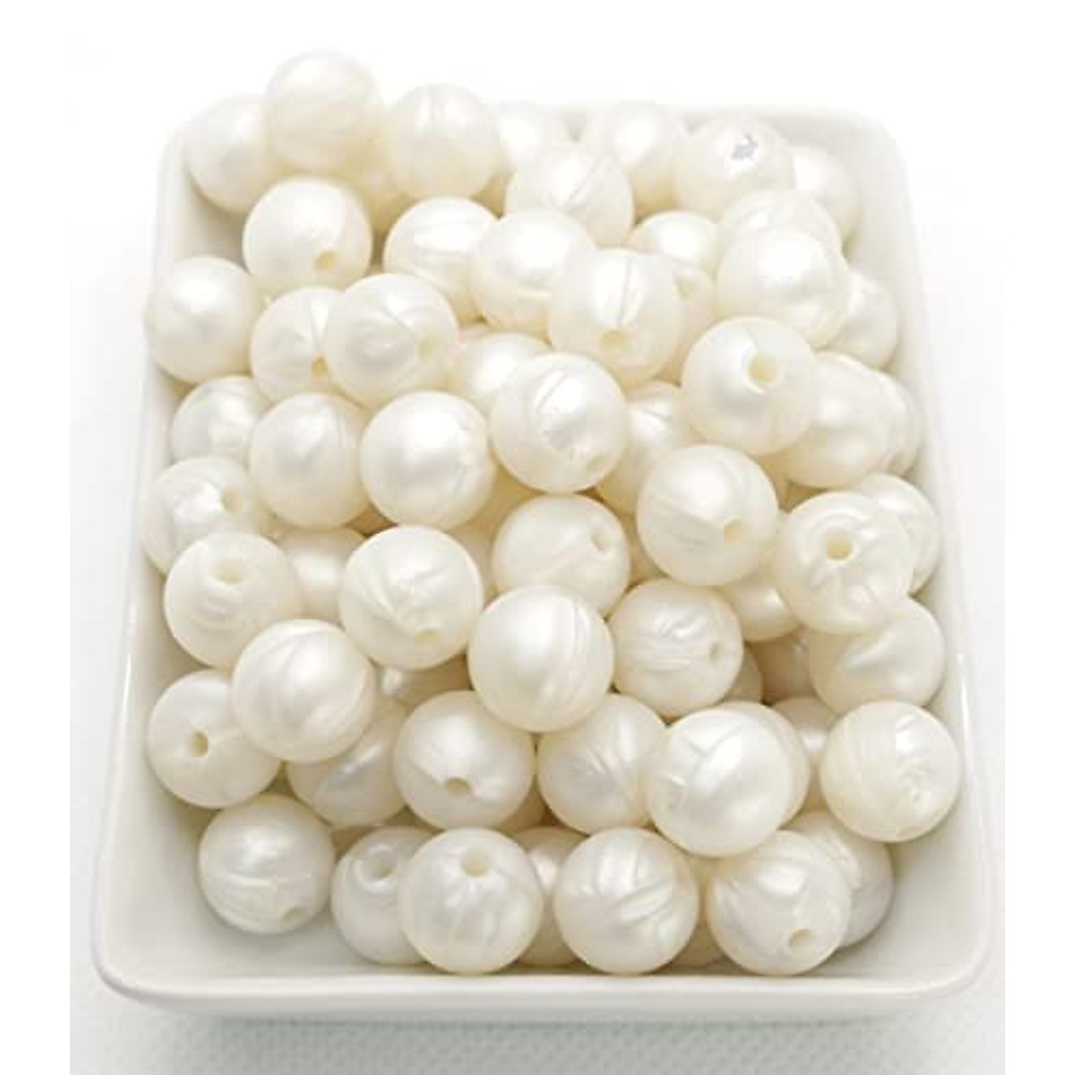 Pearl Silicone Beads for Keychain Making, Necklace, Bracelet Making Kit (15mm) - Jewelry Making Kit - Silicone Beads