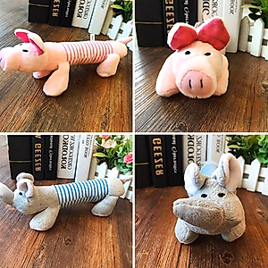 Cute Pet Dog Cat Plush Squeak Sound Dog Toys Funny Fleece Durability Chew Molar Toy Fit for All Pets Elephant Duck Pig (A)
