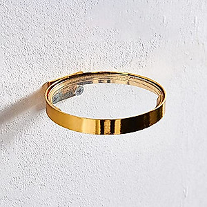 ZTGD Round Glass Metal Display Rack, Plant Floating Shelf Modern Home Decoration Wrought Iron Wall Mounted Glass Ledge Rack for Restaurant (Golden, S)