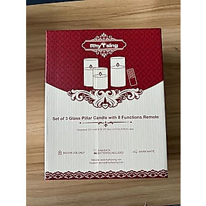 Rhytsing Gray Glass Battery Operated LED Candles with Remote, Flameless Candle Gift Set, Warm White Light - Include 6 Batteries