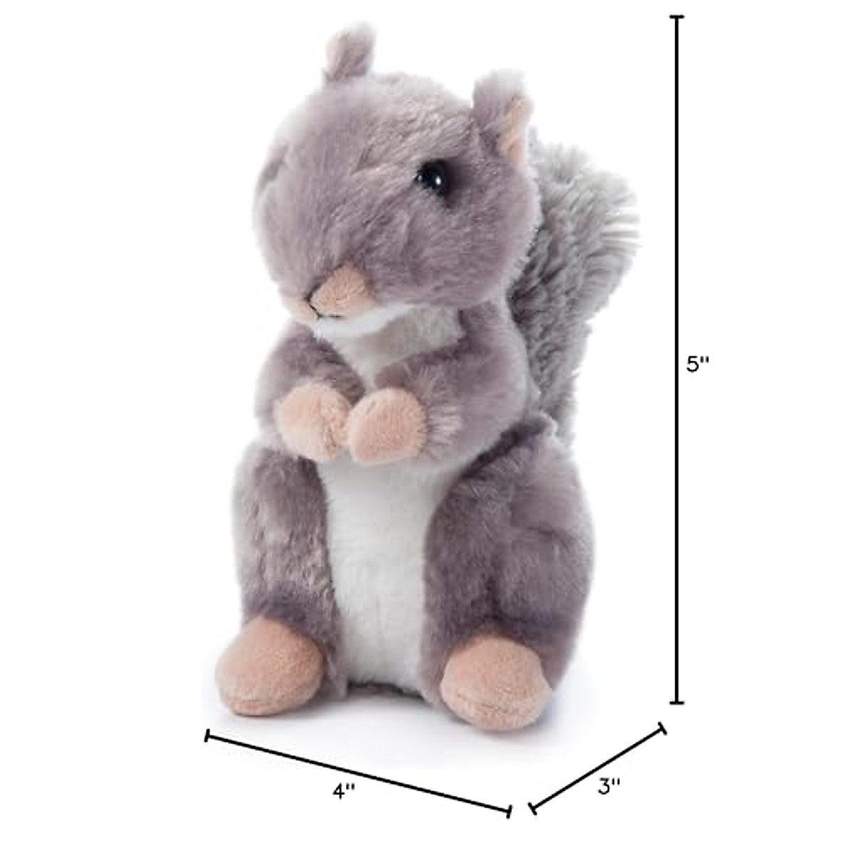 The Petting Zoo Squirrel Stuffed Animal Plushie, Gifts for Kids, Wild Onez Babiez Wildlife Animals, Squirrel Plush Toy 6 inches