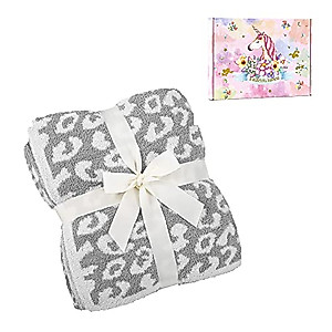 Leopard Throw Blanket Lightweight Cozy Bed Blanket Soft Throw Blanket fit Couch Sofa Suitable for All Season/Gray