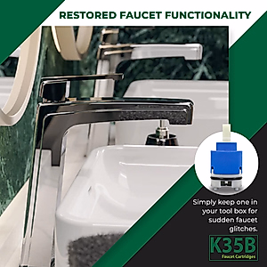Kerox K40B 40mm Faucet Cartridge - Ceramic Mixing Single-Lever Cartridge, Bathroom Sink Faucets & Parts for Home Plumbing Repair and Improvement, fits La Torre & American Standard Faucets