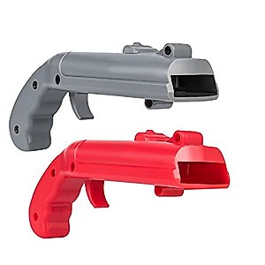 Bottle Opener Cap Gun Bottle Opener Bottle Shooter Launcher, Creative for Home Party Shoots Over 5 Meters by QEZEZA (Grey and Red)
