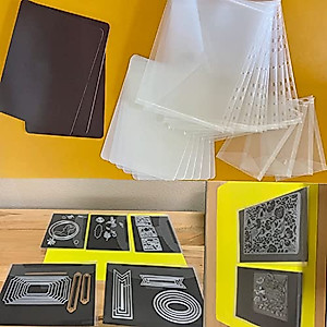 40 Pcs Clear Stamp and Die Cut Storage Bags with Rubber Magnetic Sheets and Stamp Storage Panels, Resealable Plastic Storage Pockets Stamp Stencil Envelope for Organize Scrapbook Supplies,Die Cutting