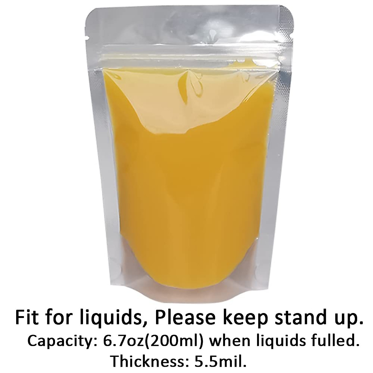 Belinlen 100 PACK 4 x 6 Inch Zipper Mylar Bags Stand Up Mylar Zip Lock Bags Clear Silver Bags Reusable Food Storage Aluminum Foil Pouch Bags for Multipurpose with Gusset Bottom(5.5mil Thickness)