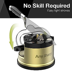 AnySharp Pro Chef Metal Knife Sharpener, Brass