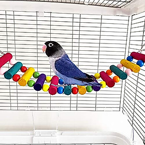 6pcs Bird Parakeet Toys Ladders Swing Colorful Chewing Bird Parakeet Cage Accessories Hanging Bell Pet Cockatiel Toys for Bird Cage for Small Birds, Love Birds, Conures, Macaws, Parrots, Finches