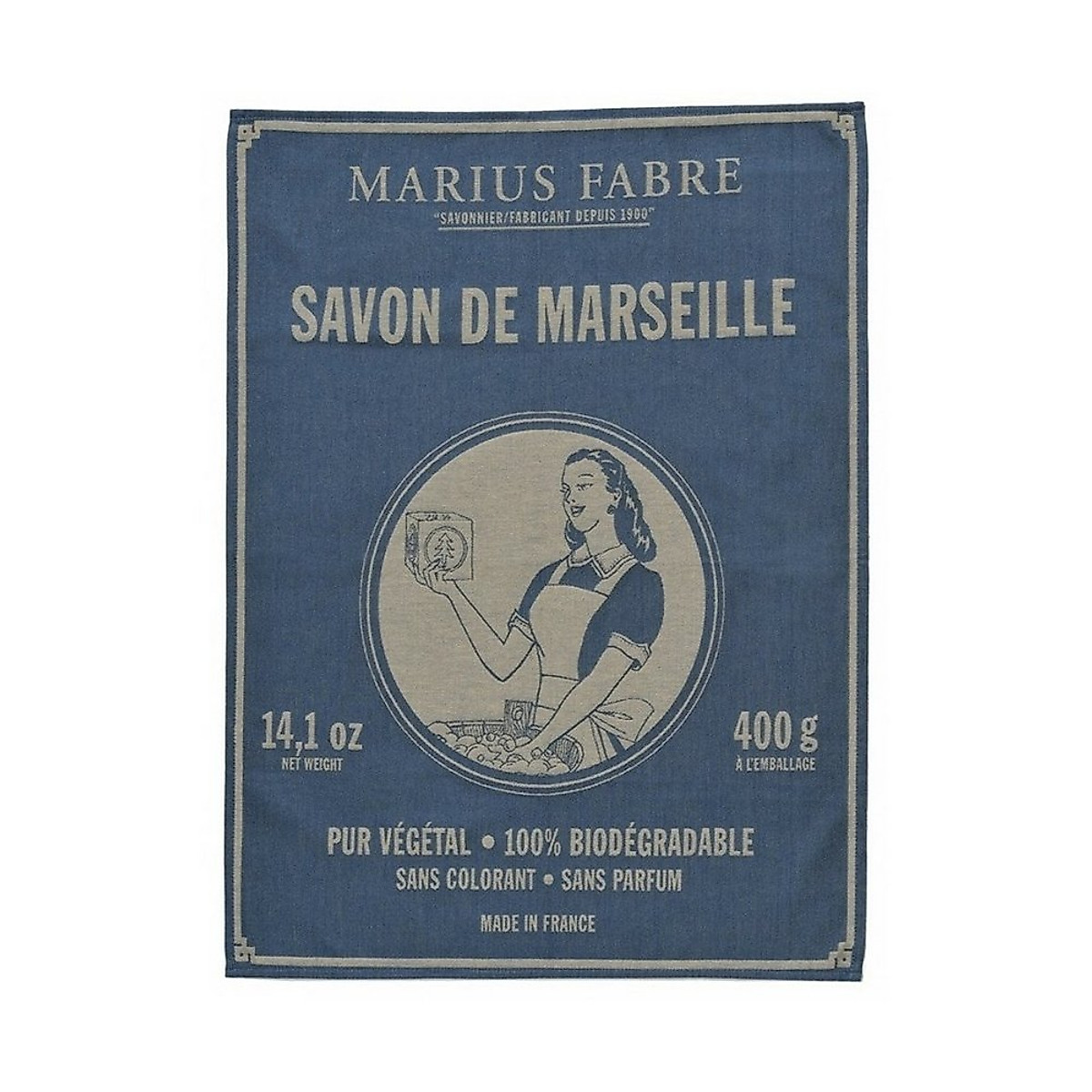 Marius Fabre Dish Towel Blue Nature 1.69 x 2.36 Ounces
