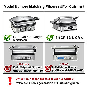 Waffle Plates Only for Cuisinart Griddler GR-4N, GR-5B, GR-6 and GRID-8N Series, Nonstick Coating Baking Waffle Plates by Gvode