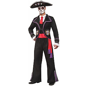 Forum Novelties Men's Day Of Dead Mariachi Macabre Costume, Black, Standard