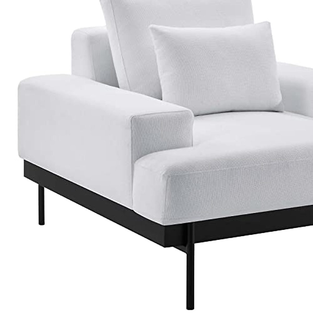 Modway Proximity Modern Fabric Upholstered Accent Armchair in White