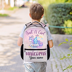 COOPASIA Personalized Unicorn Backpack for Girls, 16 Inch Unicorn Theme Bookbag with Adjustable Straps, Durable, Lightweight, School Bag with Large Capacity