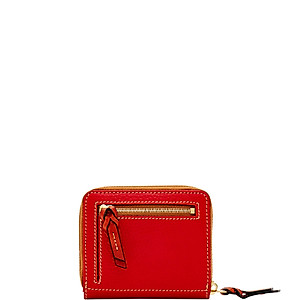 Dooney & Bourke Wallet, Pebble Grain Small Zip Around Wallet - Red