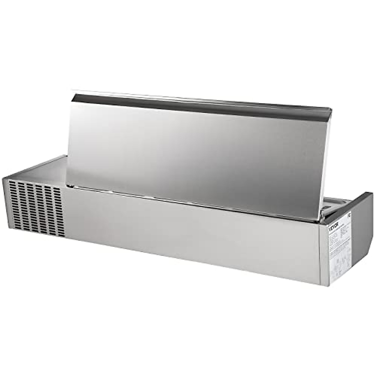 VEVOR 40Qt Sandwich Table 150W Stainless Salad Bar Refrigerated Condiment Prep Station, 60in, Silver
