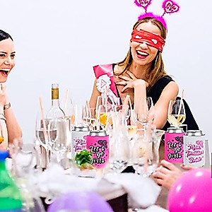 12 Packs Bachelorette Party Can Sleeves Skinny Beverage Sleeves Engagement Bridal Party Gifts Disco Cowgirl Bachelorette Party Can Holder for Bridal Cowgirl Wedding Party Decorations (Regular)