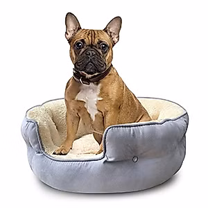 JOJHDR Pet Bed for Dog and Kitten, Soft and Durable Round Puppy Bed with Removable Cushion and Waterproof Oxford Bottom 28 Inch