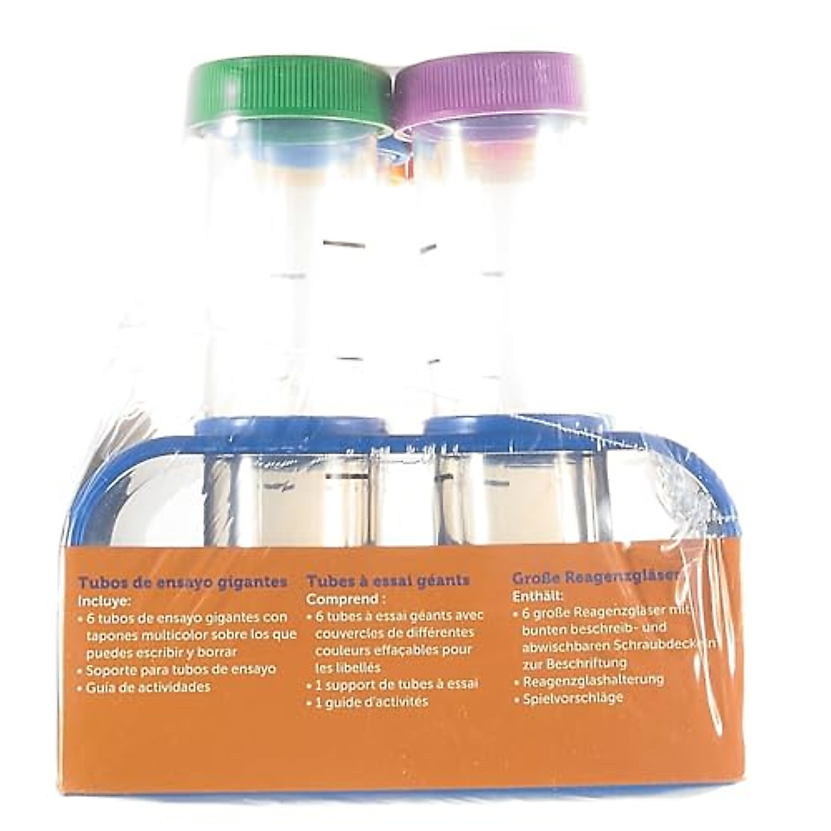 Learning Resources Primary Science Jumbo Test Tubes with Stand, Set of 6 Tubes, Ages 3+,Multi-color