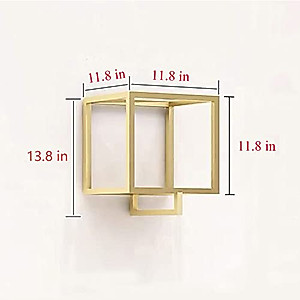 MDEPYCO Creative Square Display Garment Racks in Boutique Clothing Stores, Wall Hanging Organization Clothes Shelf in Home, Towel Rack for Bathroom Storage Shelves (Gold, 11.8" L)