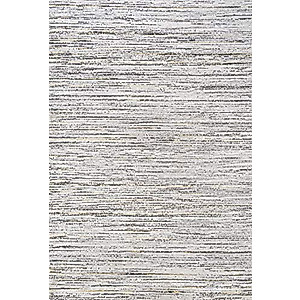 JONATHAN Y SOR200A-5 Loom Modern Strie' Indoor Area-Rug Solid Striped Casual Transitional Easy-Cleaning Bedroom Kitchen Living Room Non Shedding, 5 ft x 8 ft, Gray/Black