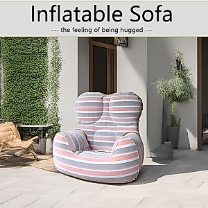 Baiao Inflatable Chair Sofa, Inflatable Couch Outdoor Air Sofa, Blow Up Couches for Home Garden Camping Travel(Coffee)