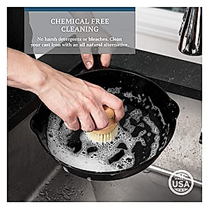 CLARK'S Small Scrub Brush and Cast Iron Soap Maintain All Cast Iron and Carbon Cookware