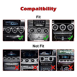 Xotic Tech Aluminum Air Conditioner AC Air Outlet Vent Front + Side Rings Trims Cover Decoration Compatible with Mercedes Benz CLA GLA Class 2013-2018 (Sporty Red) - 5 PCS