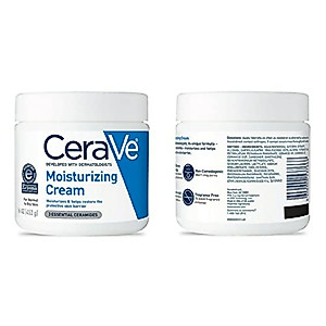 CeraVe Daily Moisturizing Cream Combo Pack - Contains Moisturizing Cream (16 oz) and Travel Size Daily Moisturizing Lotion (3 oz) - Fragrance Free - With 3 Essential Ceramides