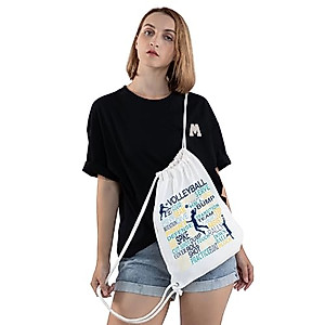 LEVLO Volleyball Canvas Tote Bag Gift For Volleyball Player Volleyball Team Shoulder Bag For Volleyball Lover (Volleyball DB)