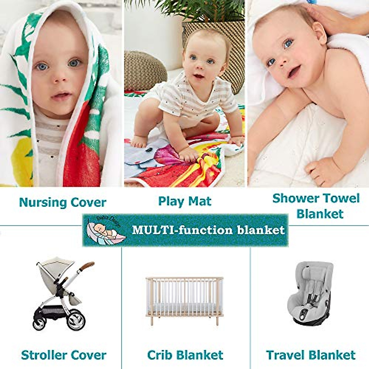 Baby Monthly Milestone Blanket Girl Boy - Baby Age Blanket - Baby Gift Blanket for Newborns – Month Blanket for Baby Pictures - Baby Calendar Blanket